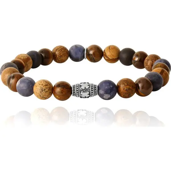 Lucky Brand Beaded Gemstone Bracelet - Brown, Blue