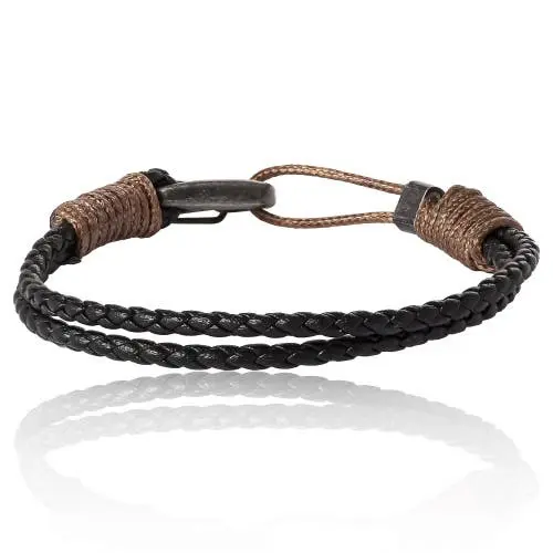 Lucky Brand Braided Leather Adjustable Bracelet