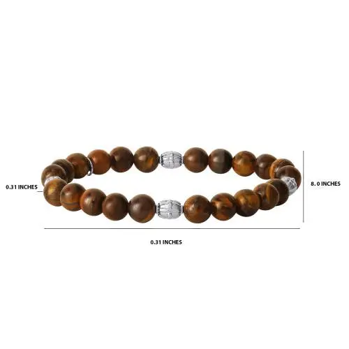 Lucky Brand Tigers Eye Beaded Elastic Bracelet