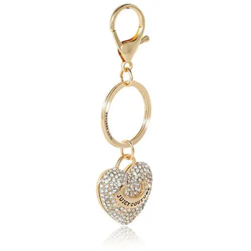 Juicy Couture Pave Heart Keychain And Earrings Set