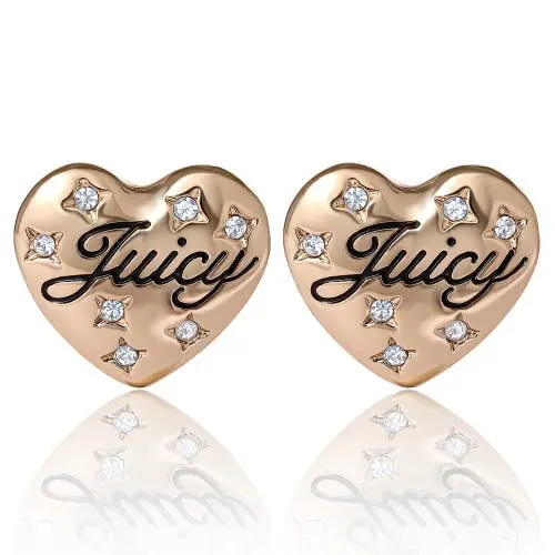 Juicy Couture Crystal-embellished Heart Stud Earrings - Gold
