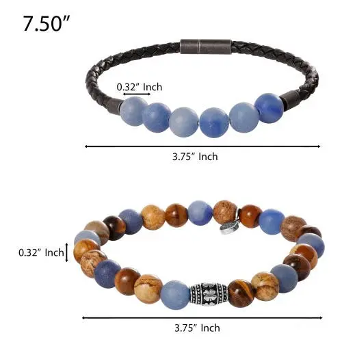 Lucky Brand Sodalite & Picture Jasper Bracelet Set
