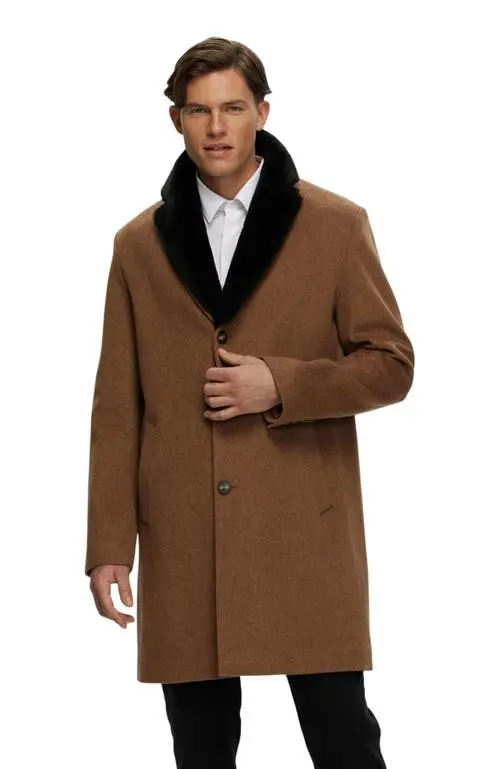 Gorski Loro Piana Wool Coat With Shearling Collar