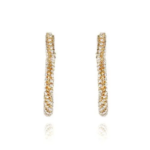 Bcbgmaxazria Crystal Heart Hoop Earrings