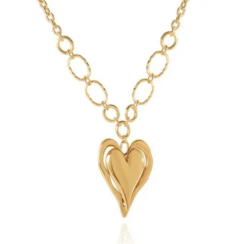 Bcbgmaxazria Linked Chain Heart Pendant Necklace