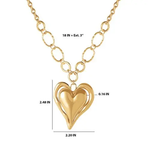 Bcbgmaxazria Linked Chain Heart Pendant Necklace