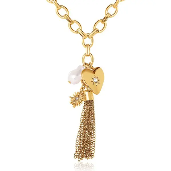 Bcbgmaxazria Heart Charm Chain Necklace - Gold