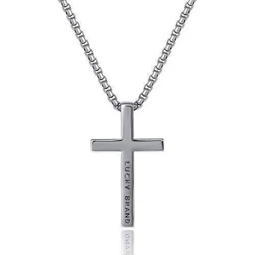 Lucky Brand Cross Pendant Necklace - Silver