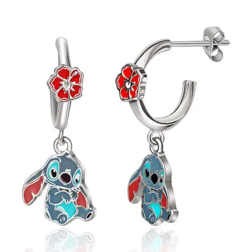 Disney Lilo & Stitch Dangle Hoop Earrings - Blue