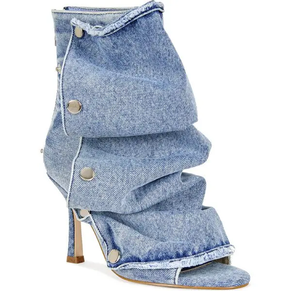 AZALEA WANG Birdsong Open Toe Bootie - Light Denim