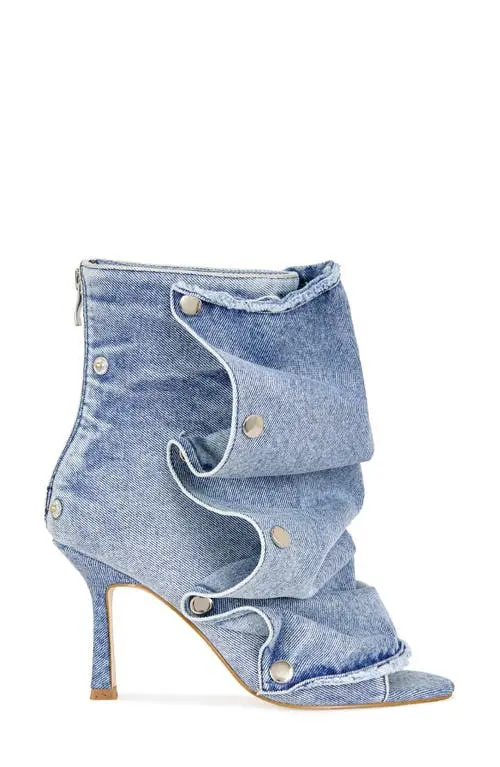 AZALEA WANG Birdsong Open Toe Bootie - Light Denim