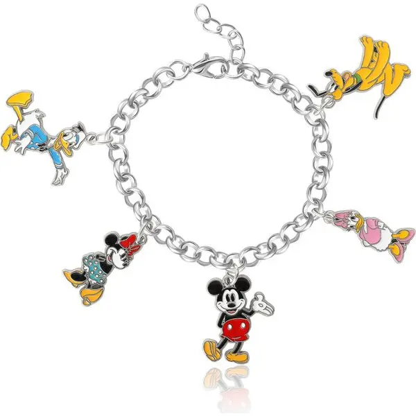 Disney Mickey Mouse And Friends Charm Bracelet - Silver