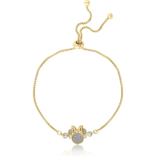 Disney Crystal Minnie Lariat Bracelet - Gold