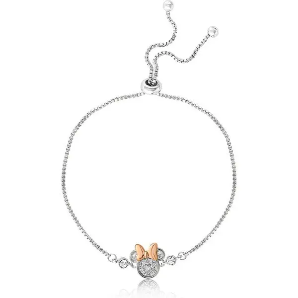 Disney Crystal Minnie Lariat Bracelet - Silver