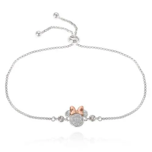 Disney Crystal Minnie Lariat Bracelet - Silver
