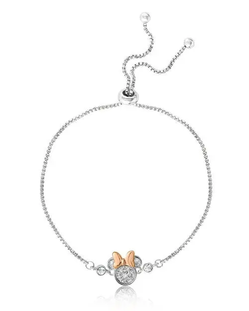 Disney Crystal Minnie Lariat Bracelet - Silver