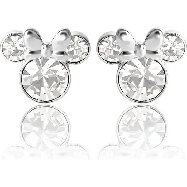 Disney Minnie Mouse Birthstone Stud Earrings - April - Clear Crystal