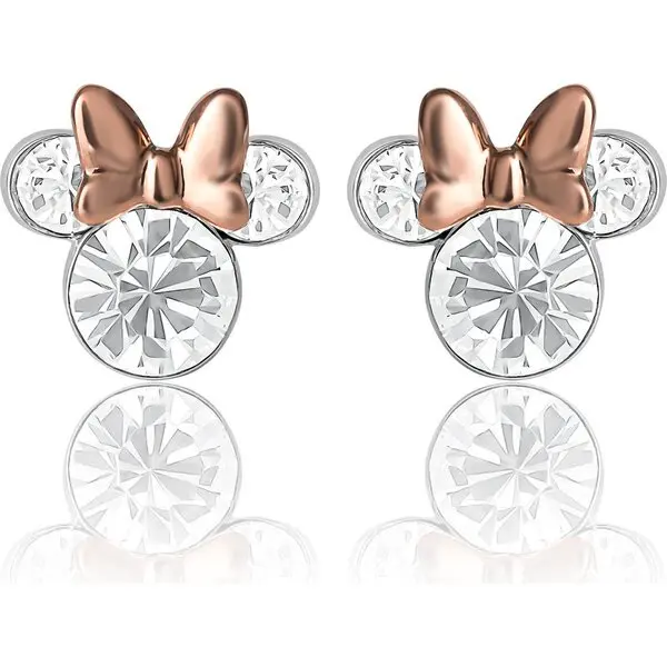 Disney Minnie Mouse Birthstone Stud Earrings - April/rose Gold