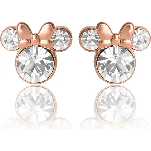 Disney Minnie Mouse Birthstone Stud Earrings - Rose Gold