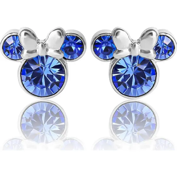 Disney Minnie Mouse Birthstone Stud Earrings - September - Sapphire Crystal