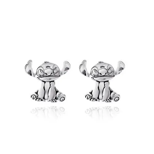 Disney Plated Stitch Stud Earrings - Silver