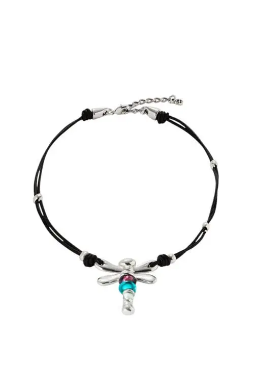 UNODE50 Dragonfly Leather Necklace