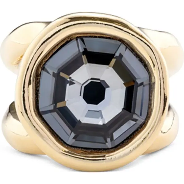 UNODE50 Double Band Crystal Ring - Gold