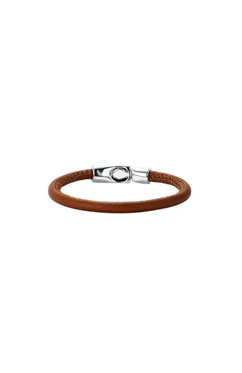UNODE50 Leather Bracelet With Plated Hardware - Silver