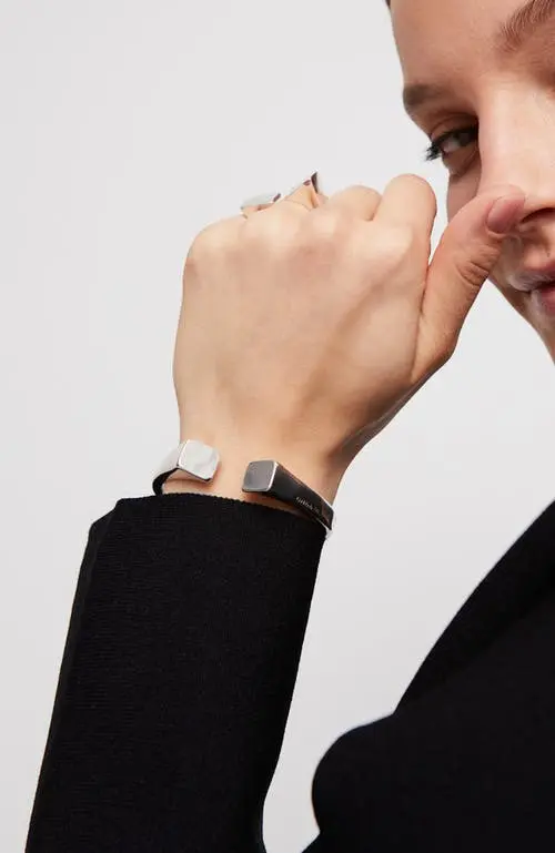 UNODE50 Polished Block Cuff - Silver