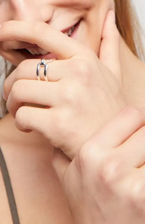 UNODE50 Double Topaz Ring - Silver