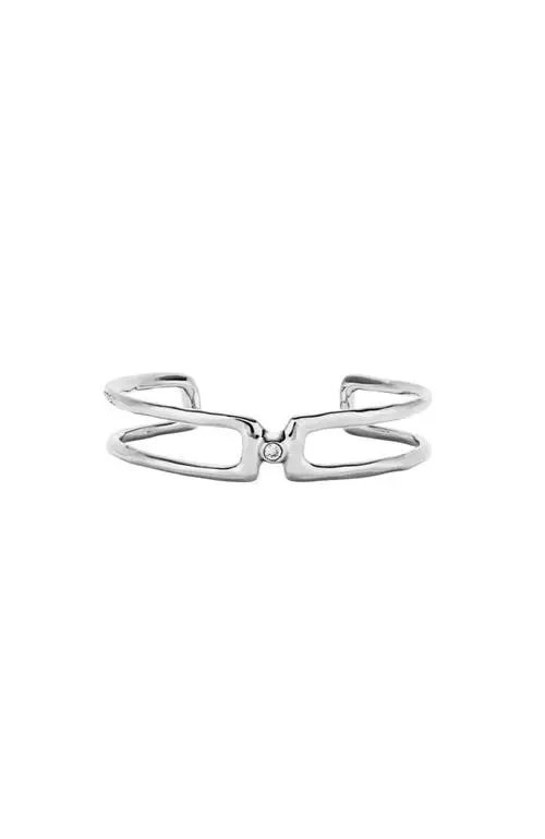 UNODE50 Double Topaz Layer Bangle - Silver