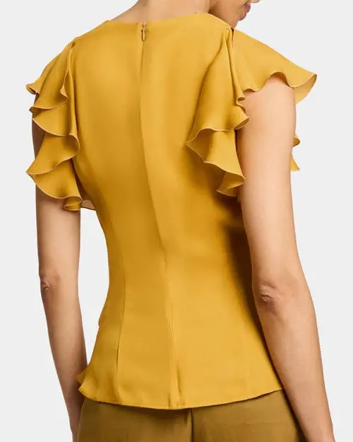 Santorelli Ella Flutter Sleeve Buttoned Blouse