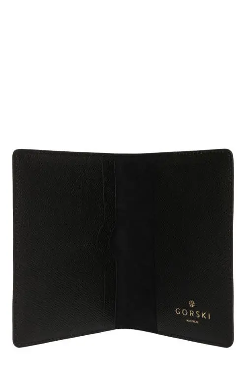 Gorski Leather Passport Cover - Black