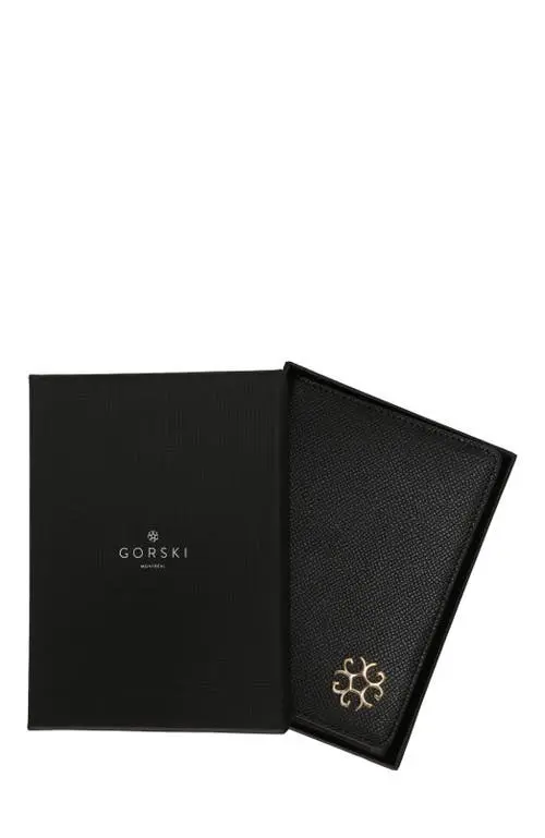 Gorski Leather Passport Cover - Black