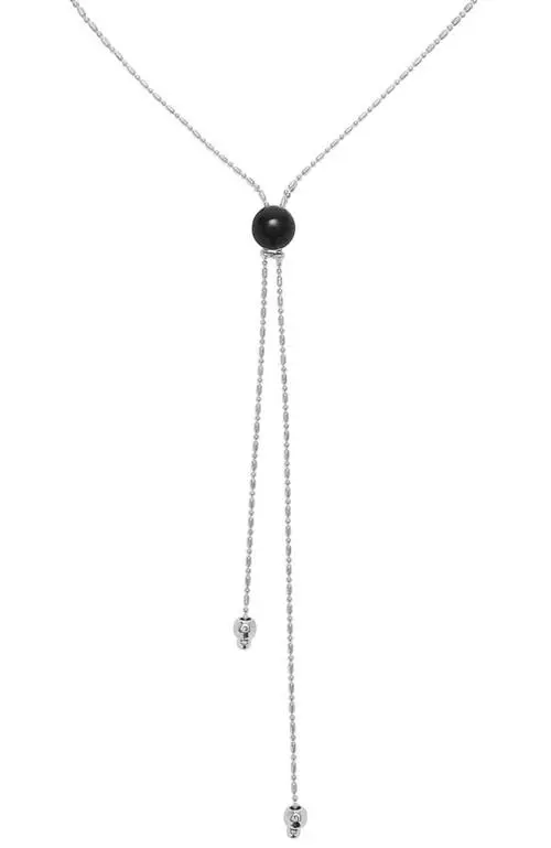 UNODE50 Murano Glass Slider Pendant Necklace - Silver