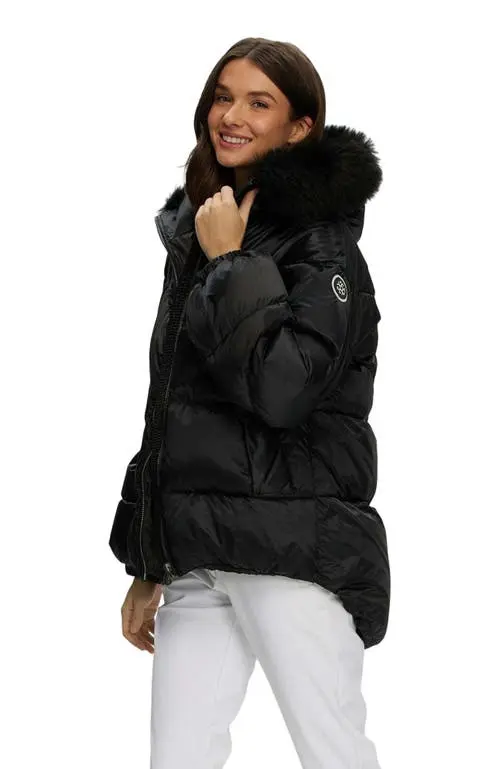 Gorski Après-ski High-low Jacket With Detachable Trim - Black/black