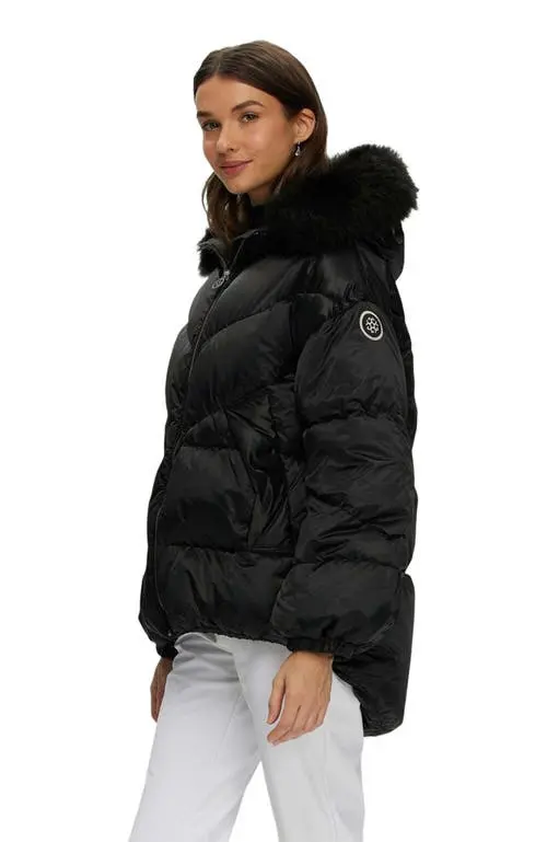 Gorski Après-ski High-low Jacket With Detachable Trim - Black/black