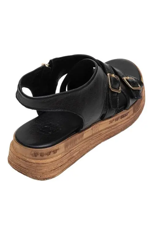 FOREVER & ALWAYS SHOES Levine Leather Side-zip Sandal - Black Leather