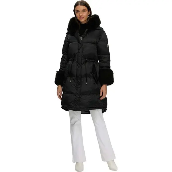 Gorski Down Apres-ski Jacket With Shearling Trim - Black/black