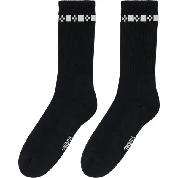 Sandro Cross Embroidered Organic Cotton Socks - Black