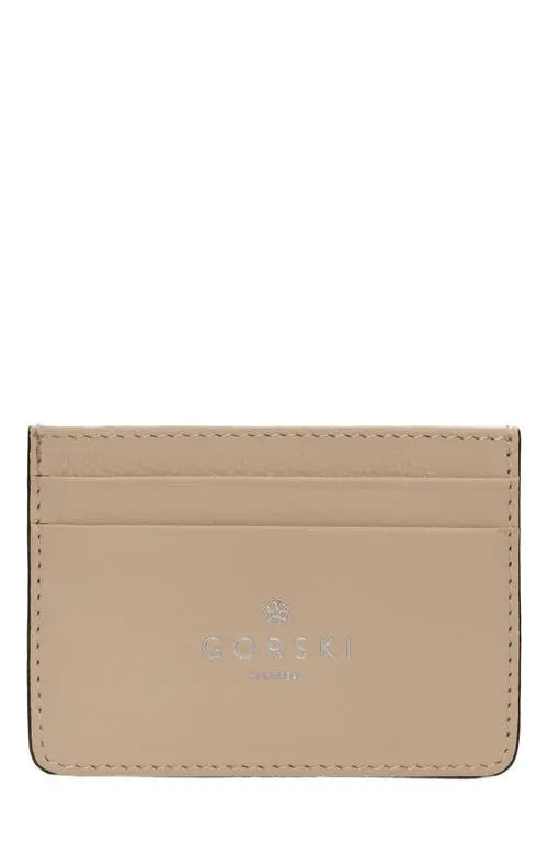 Gorski Leather Card Holder - Beige