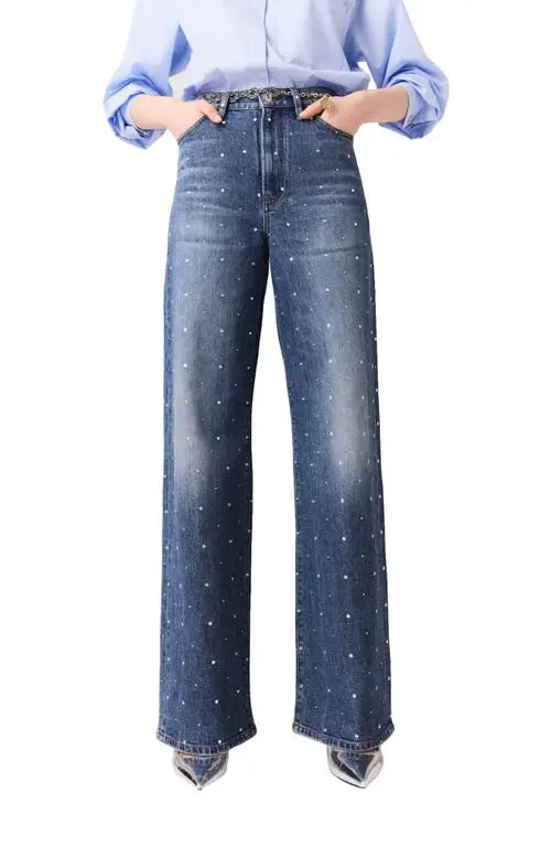 Maje Wide-leg Studded Jeans