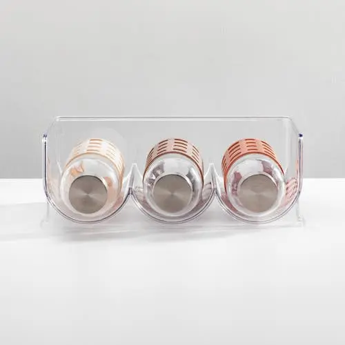 MDESIGN Plastic Free-standing Stackable 3 Bottle Storage Rack