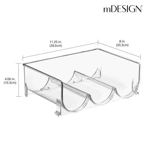 MDESIGN Plastic Free-standing Stackable 3 Bottle Storage Rack