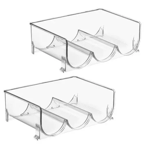 MDESIGN Plastic Free-standing Stackable 3 Bottle Storage Rack