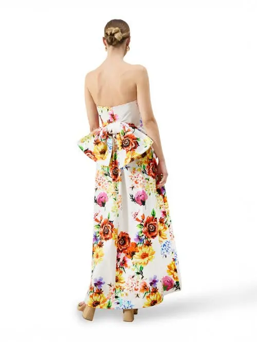 RO&ZO Floral Print Dress With Bow Detail
