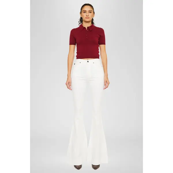 KANCAN High-rise Super Flare Jeans - White