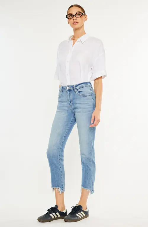 KANCAN High-rise Slim Cropped Straight Jeans