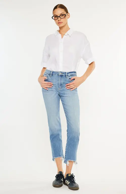 KANCAN High-rise Slim Cropped Straight Jeans