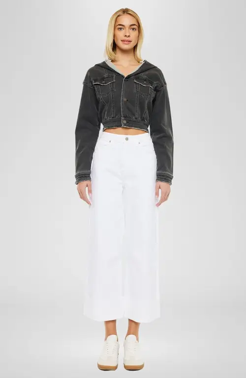 KANCAN Alfie 90s High-rise Cropped Wide Leg Jeans - White